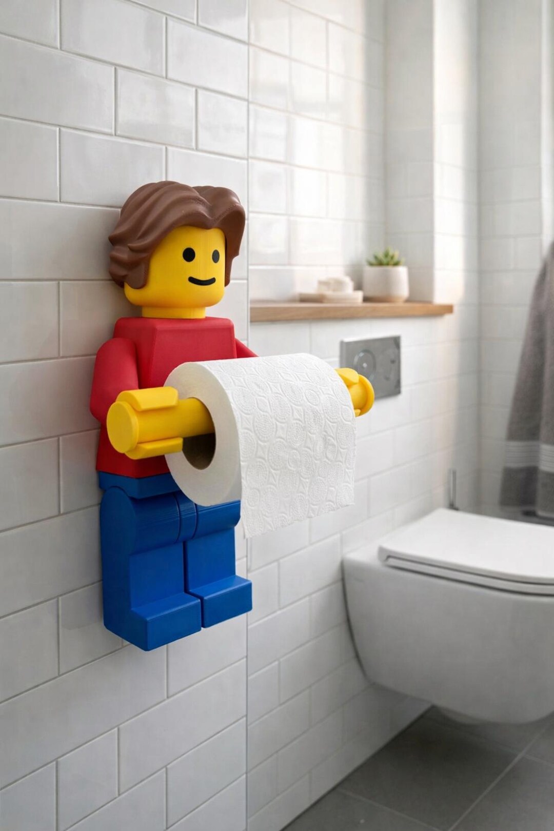 3D Printed Brick Man Toilet Paper Holder, Funny Bathroom Decor - Etsy