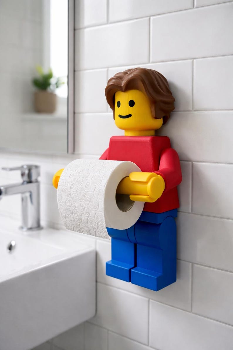 3D Printed Brick Man Toilet Paper Holder, Funny Bathroom Decor - Etsy