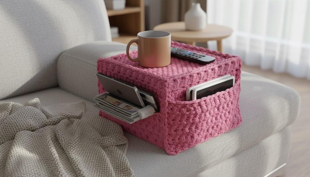 Crochet Couch Arm Rest Organizer Pattern PDF | Crochet Beginner ...