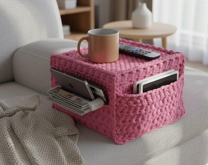 Crochet Couch Arm Rest Organizer Pattern PDF | Crochet Beginner ...