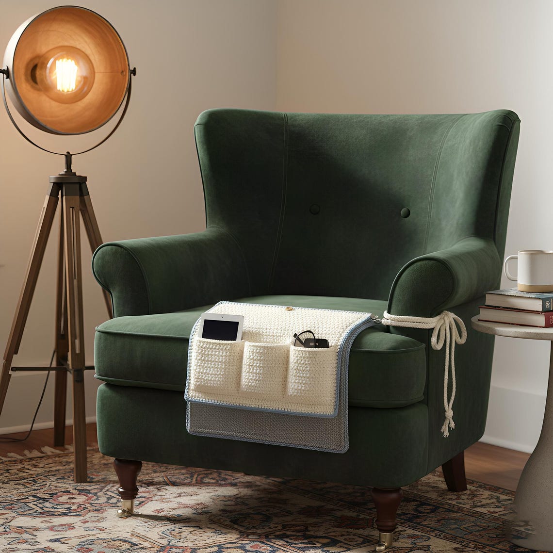 Crochet Sofa Organizer Pattern | Armrest Caddy With Pockets | PDF in 4 ...