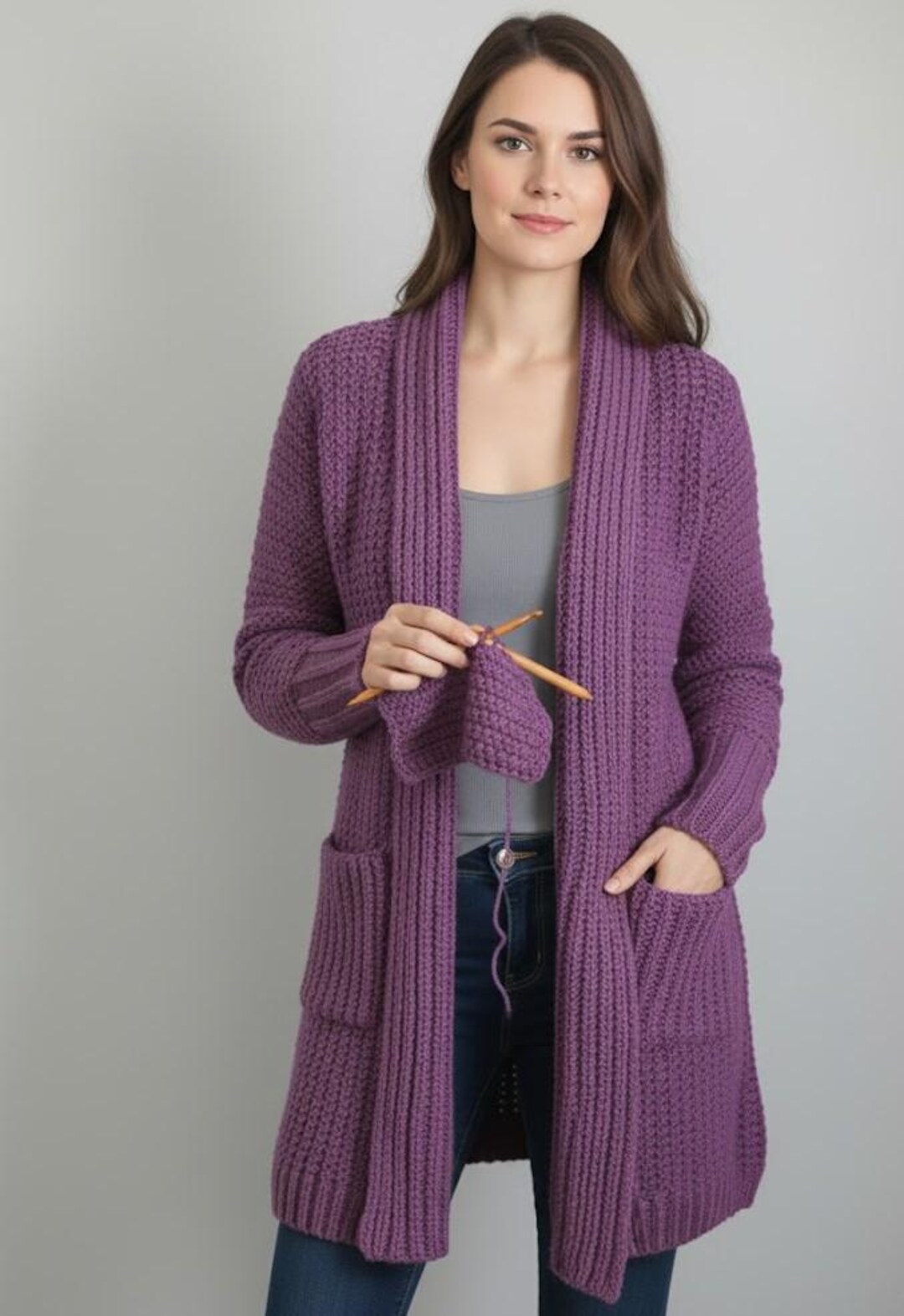 Crochet Cozy Long Sweater Pattern | Mauve-a-lous Duster Cardigan ...