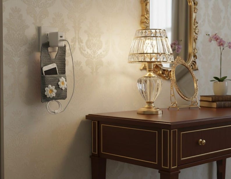 Crochet Mobile Charger Holder Pattern | Sturdy Wall Plug Pouch ...