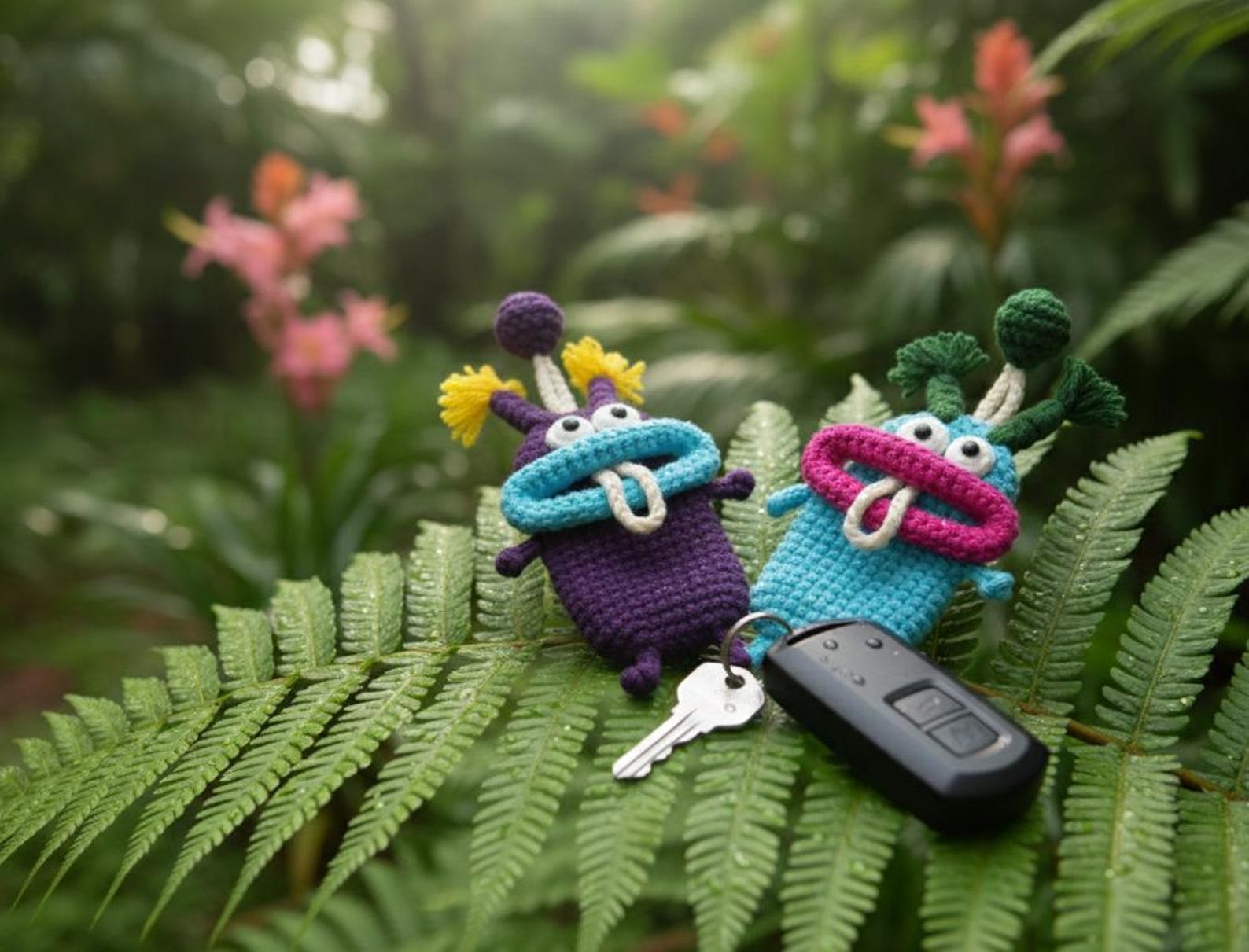 Monster Key Cover Crochet Pattern | Amigurumi Car Key Holder | Cute ...
