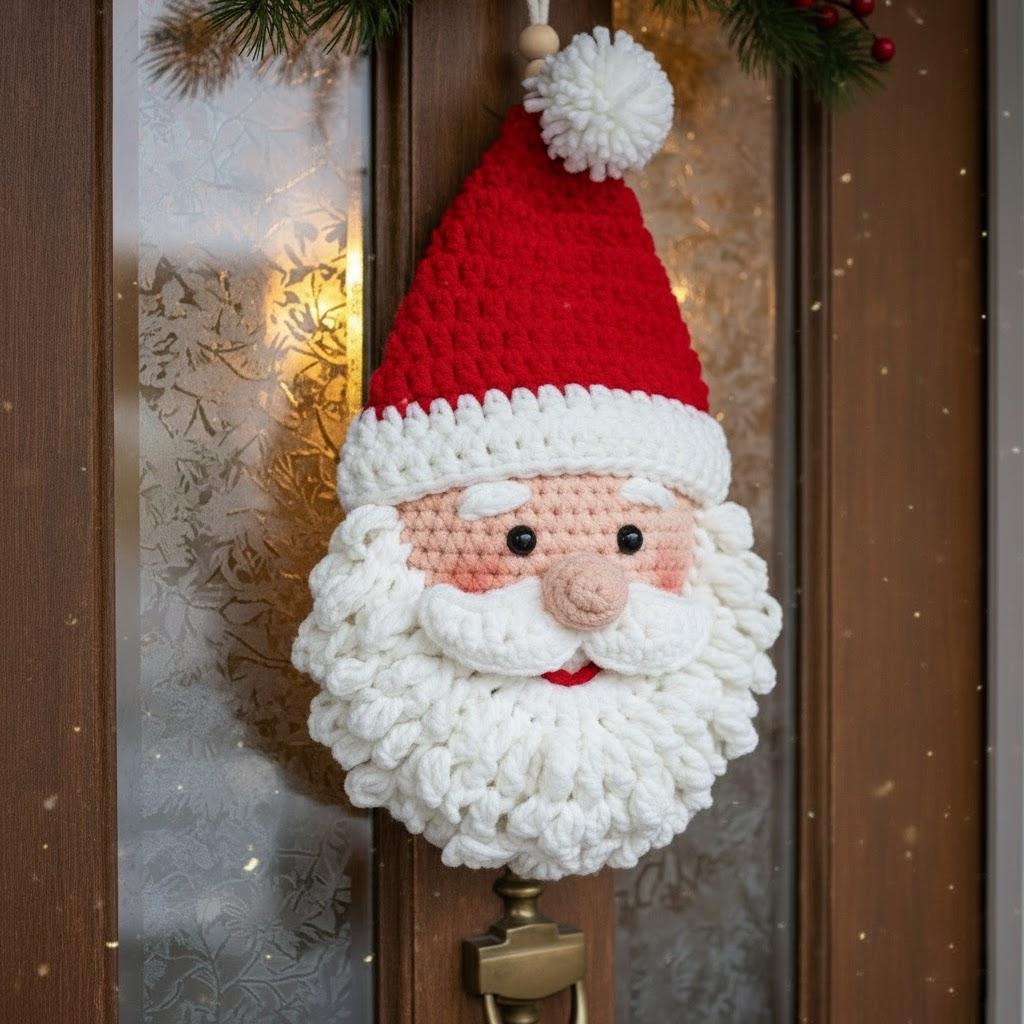 Santa Claus Door Hanger Crochet Pattern PDF | Crochet Christmas Wall ...