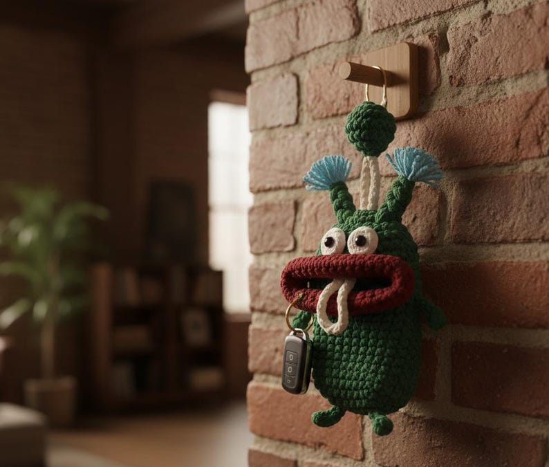 Monster Key Cover Crochet Pattern | Amigurumi Car Key Holder | Cute ...