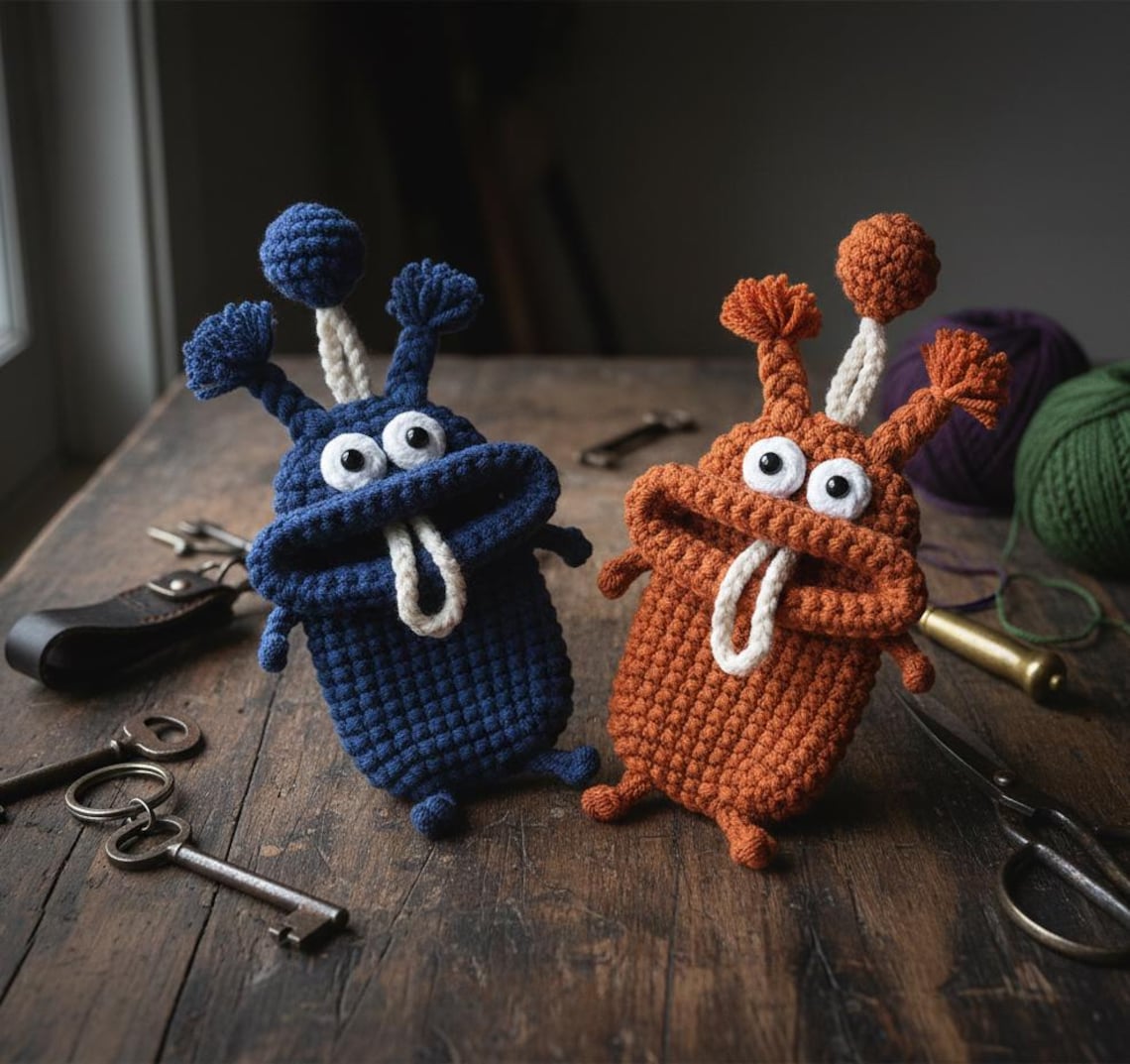 Monster Key Cover Crochet Pattern | Amigurumi Car Key Holder | Cute ...