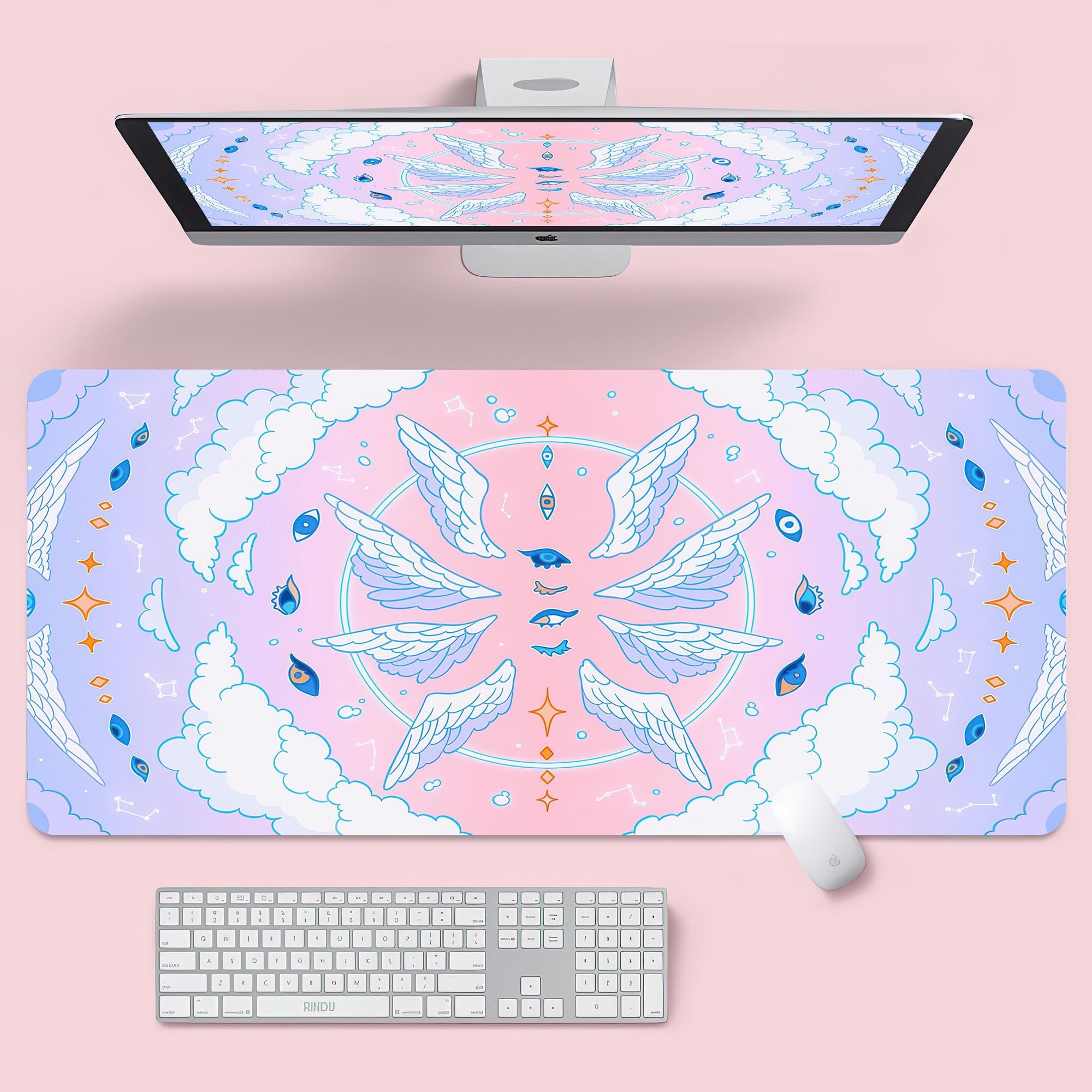 RGB Anime Mouse Pad, Kawaii Magical Desk Mat, XXL Pastel Celestial ...