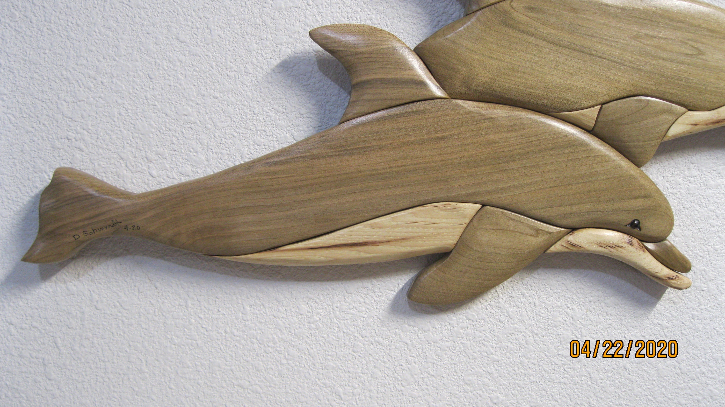 DOLPHINS Hand Carved Seaside Intarsia Wall Decor by Rakowoods Great ...