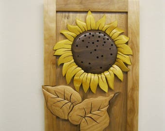 Carved sunflower | Etsy