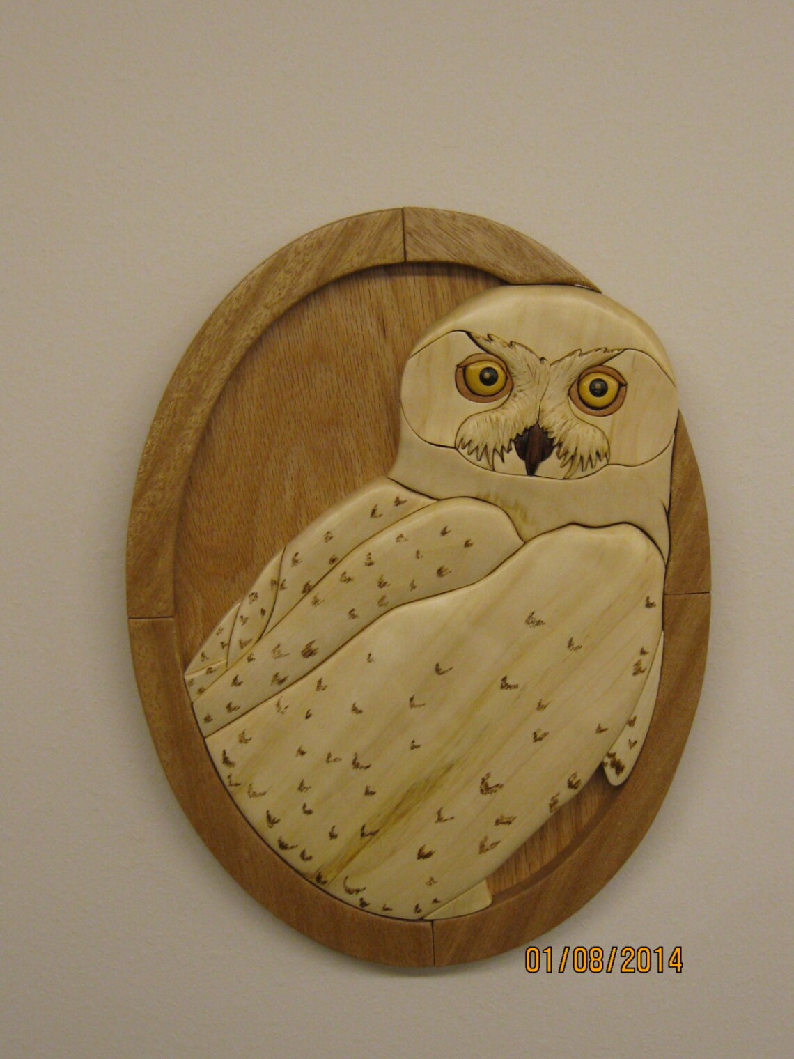 WHITE SNOWY OWL Intarsia Wood Carving, Wall Decor Gift, Unique Birthday ...