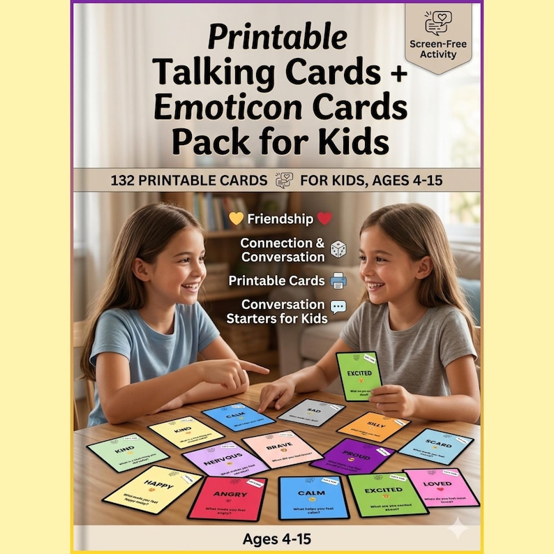 Kids Conversation Cards | Social Emotional Learning Activity, Emotion ...