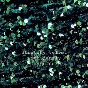 Forest Green Velvet & Sequin Mini Skirt Stretchy, Beautiful, Fun Mini ...