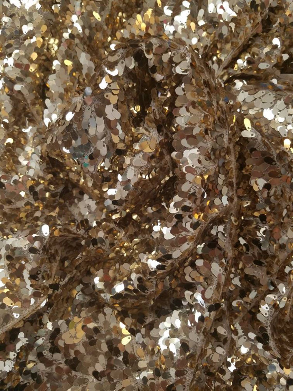Shiny Gold Maxi Gorgeous High Quality Sequins Long Sequined | Etsy