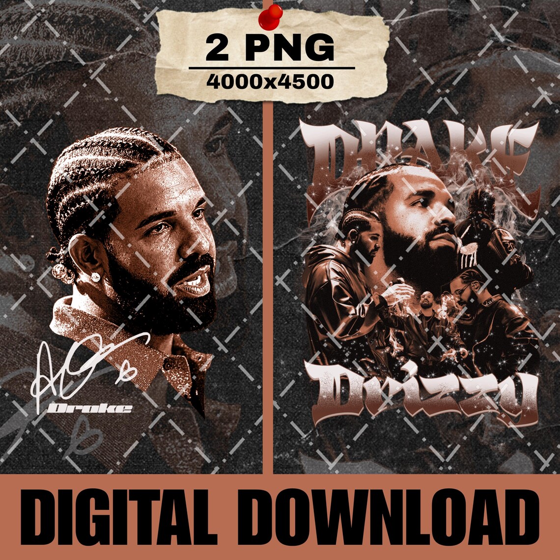 Vintage Drake Drizzy PNG, Rapper PNG , T-shirt Design Drake PNG, Rnb ...