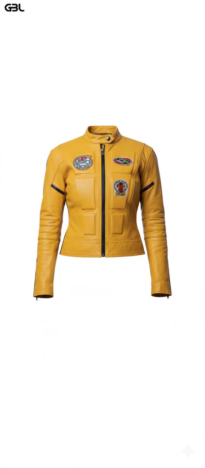 The Bride Kill Bill Costume - Women's Yellow Motorcycle Leather Jacket ...
