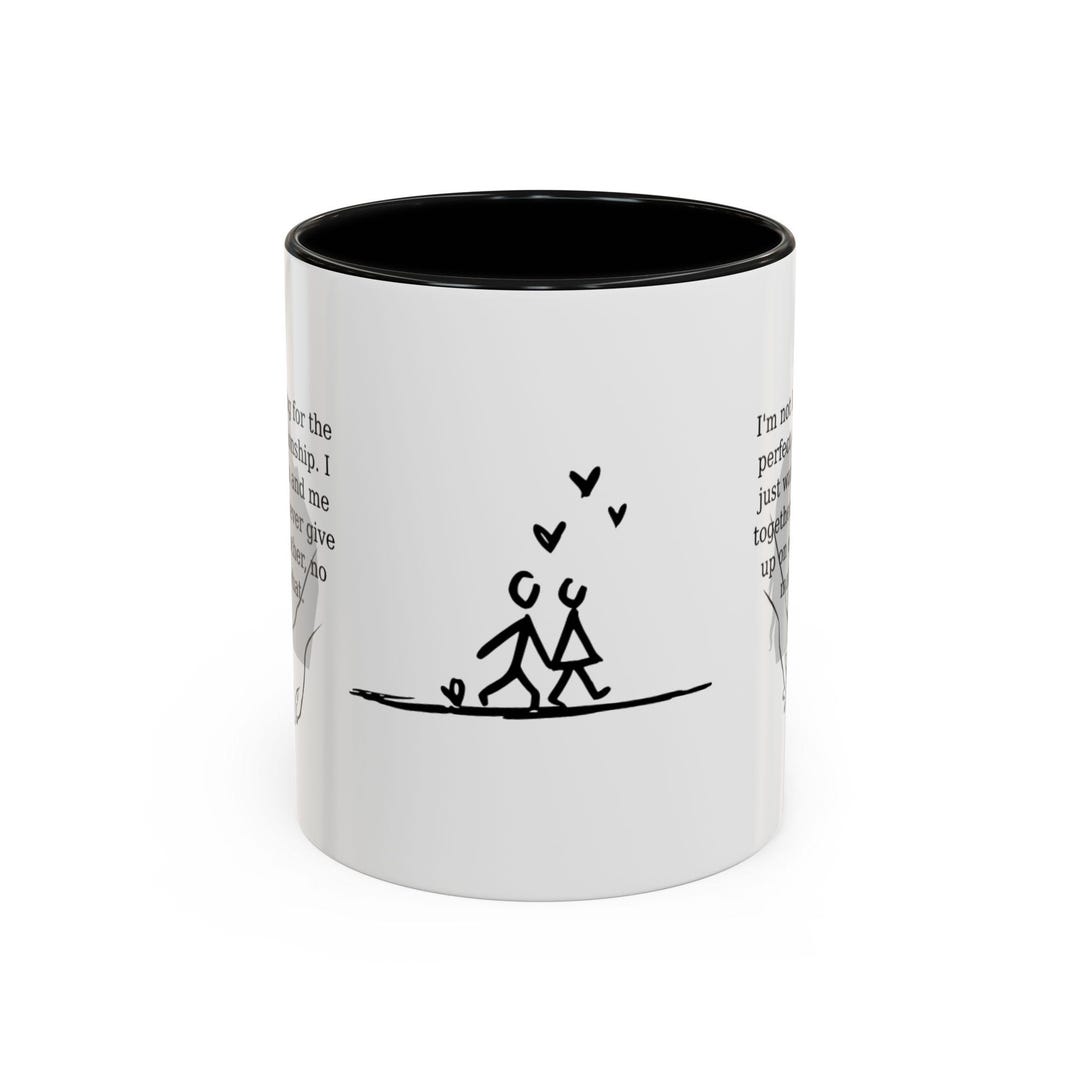 Pinky Promise Couple Illustration Accent Coffee Mug | Romantic Quote ...