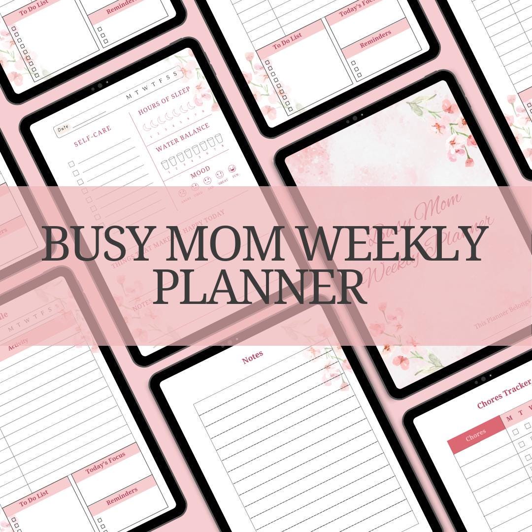 Busy Mom Weekly Planner Printable | Meal Planner, Chore Chart, Expense ...