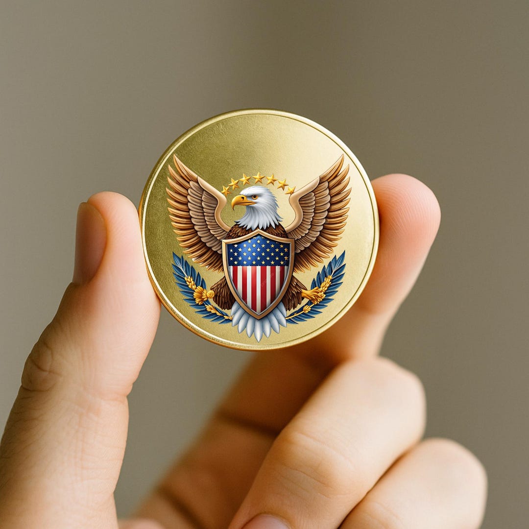 American Eagle Crest Coin, USA Emblem Commemorative Coin, Patriotic ...