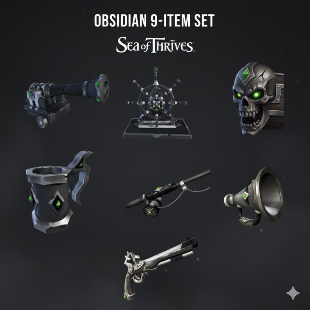 Obsidian 9 Item Set – Sea of Thieves Physical Checklist & Progress ...