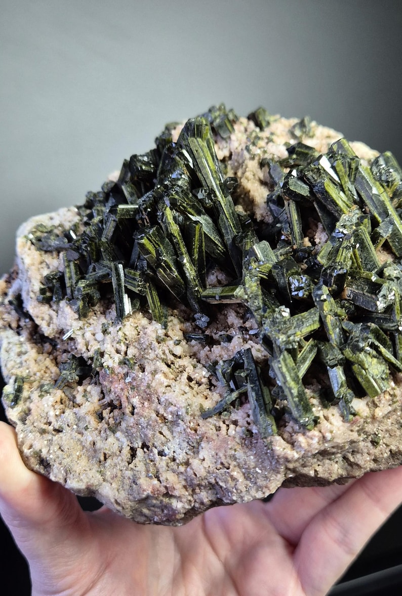 Rare Large Piece Verdelite Var. Green Tourmaline Cluster on Matrix ...