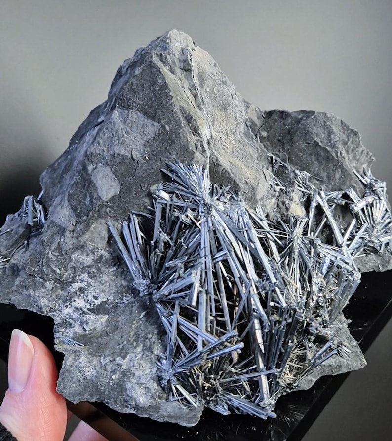 Rare Stibnite / Antimonite on Matrix. Xikuangshan Mine, Lengshuijiang ...