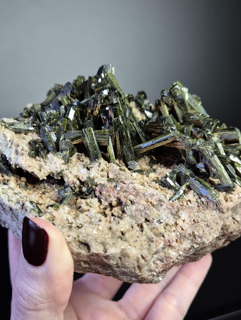 Rare Large Piece Verdelite Var. Green Tourmaline Cluster on Matrix ...