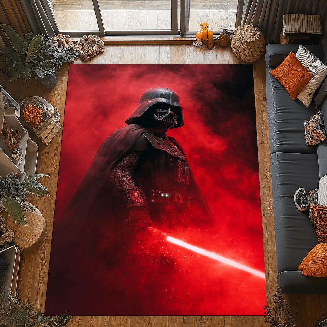 Darth Vader Rug: Red Smoke Carpet, Sith Lord Power Design, Galactic ...