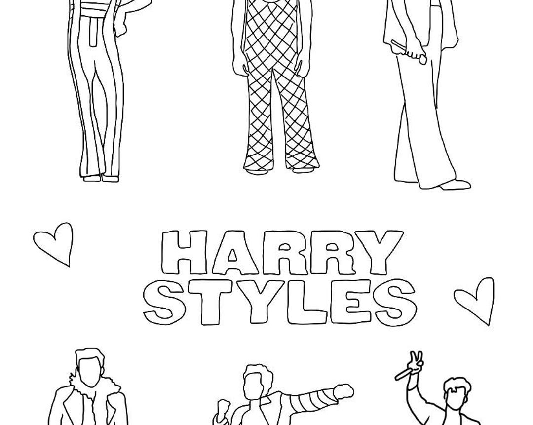 Harry Styles Colouring Sheet - Digital Download - Etsy