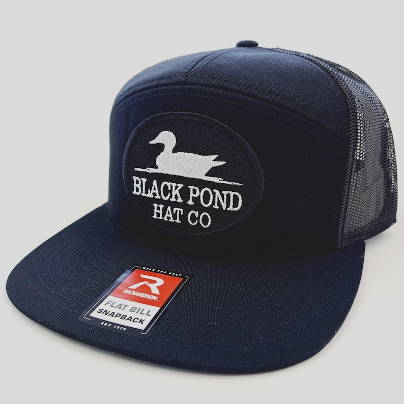 Black Pond Hat Co. Flat Bill Mesh Snapback Richardson 168 7 Panel Cap ...