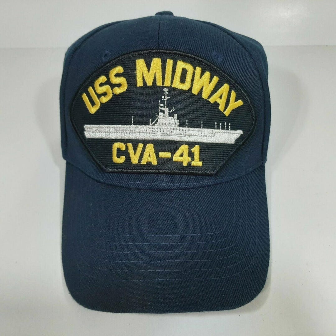 US Navy USS Midway CVA-41 Men's Cap Hat Navy Blue - Etsy