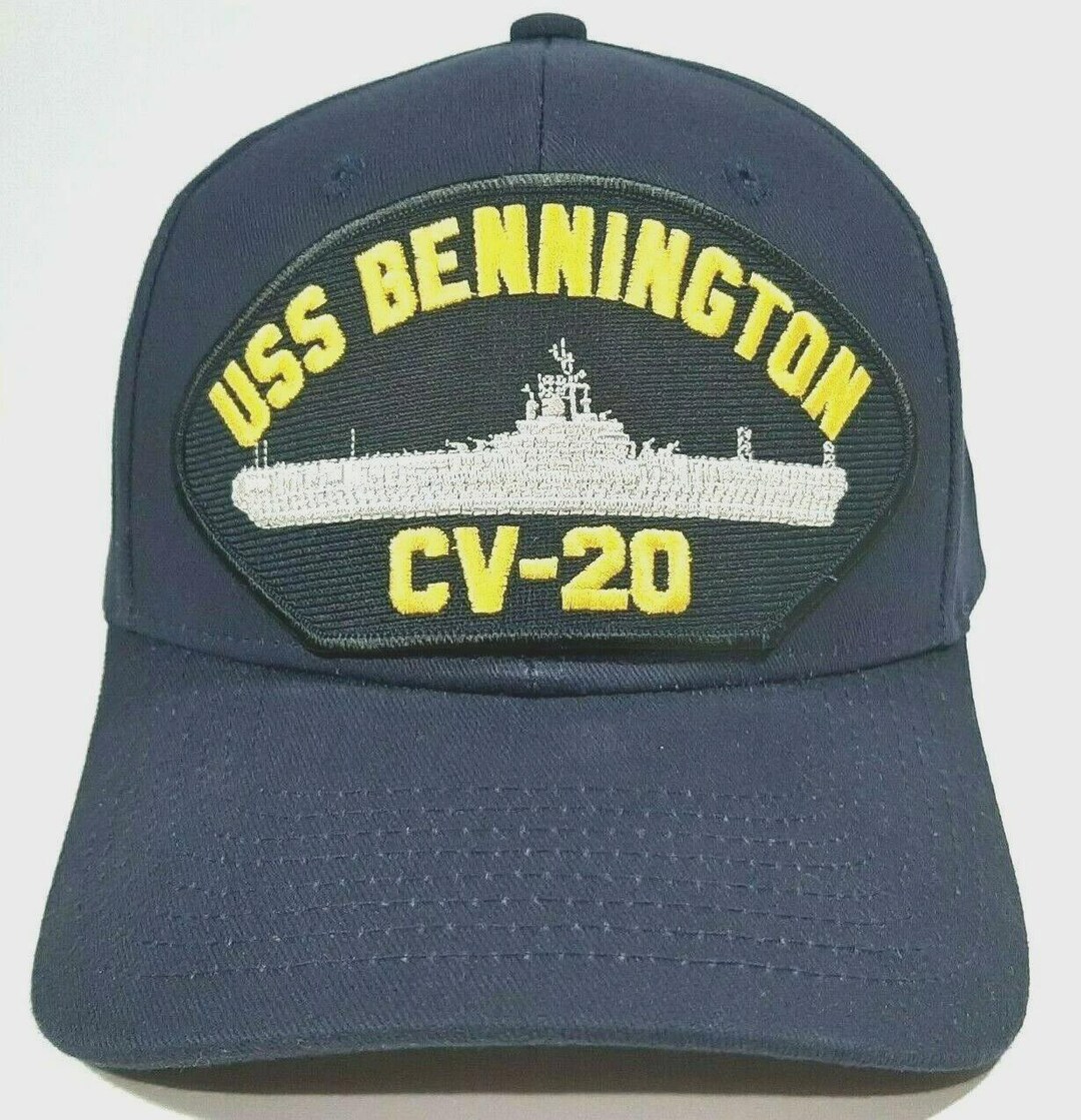 US Navy USS Bennington CV-20 Men's Cap Hat Navy Blue Snapback 100% ...