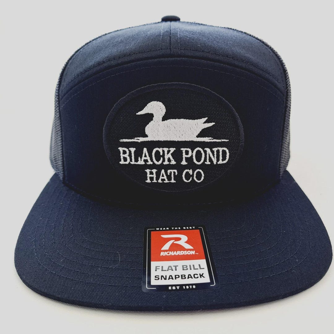 Black Pond Hat Co. Flat Bill Mesh Snapback Richardson 168 7 Panel Cap ...