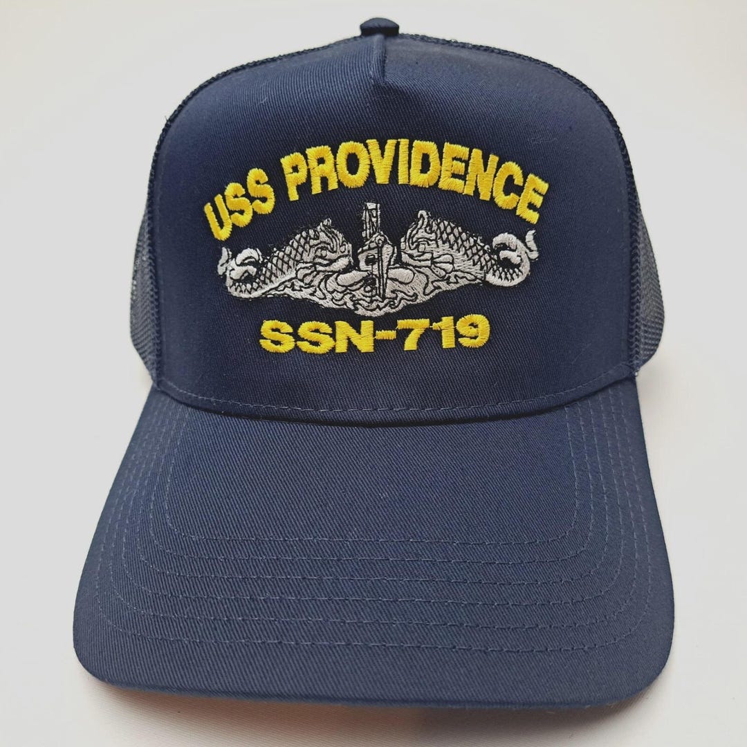 USS Providence SSN-719 Submarine Boat Hat Cap Mesh Snapback Blue Curved ...