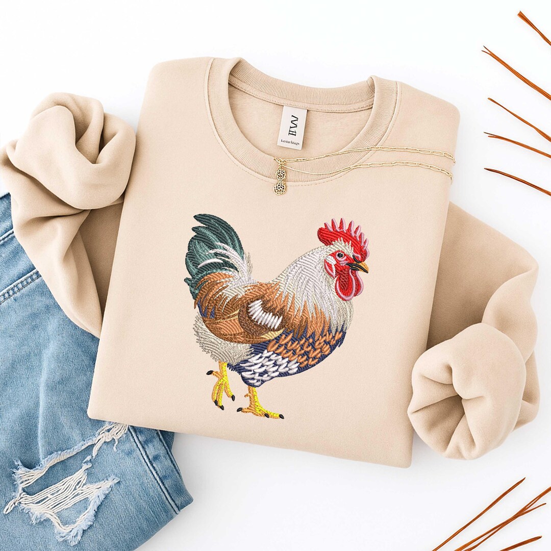 Rooster Embroidery Design,colorful Farm Rooster Embroidery Pattern ...