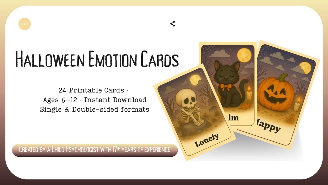 Halloween Emotion Cards · Printable Flashcards for Kids · Emotional ...