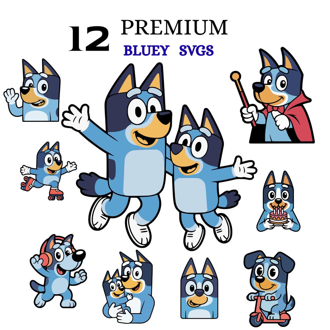 Bluey SVG Bundle | 12 Premium Bluey Bingo SVG Designs | Bluey SVG ...