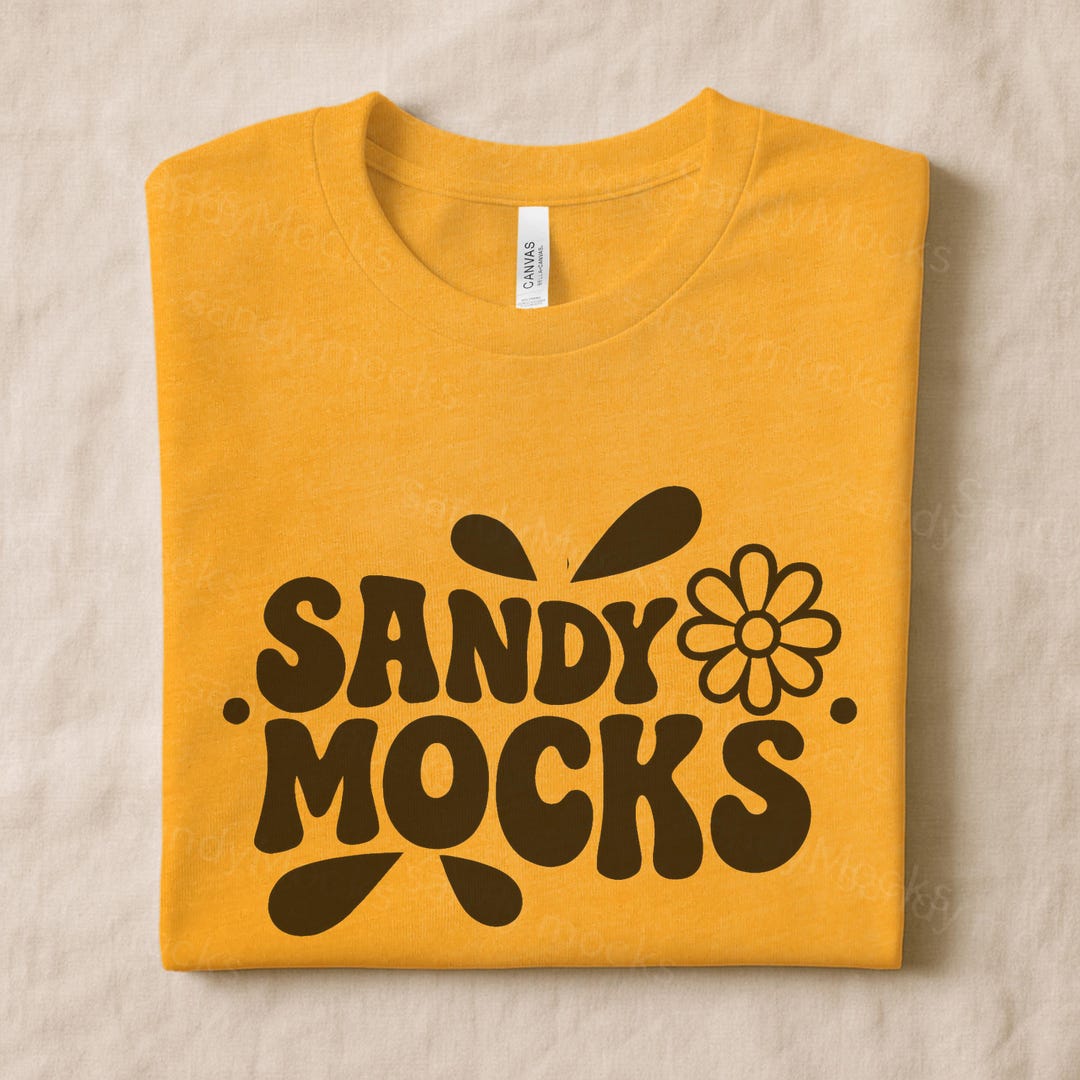 Bella Canvas 3001 Mockup | Heather Gold Folded T-shirt (JPEG) - Etsy