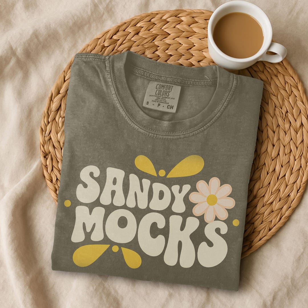Khaki Comfort Colors 1717 T-shirt Mockup I CC1717 Flatlay (digital ...