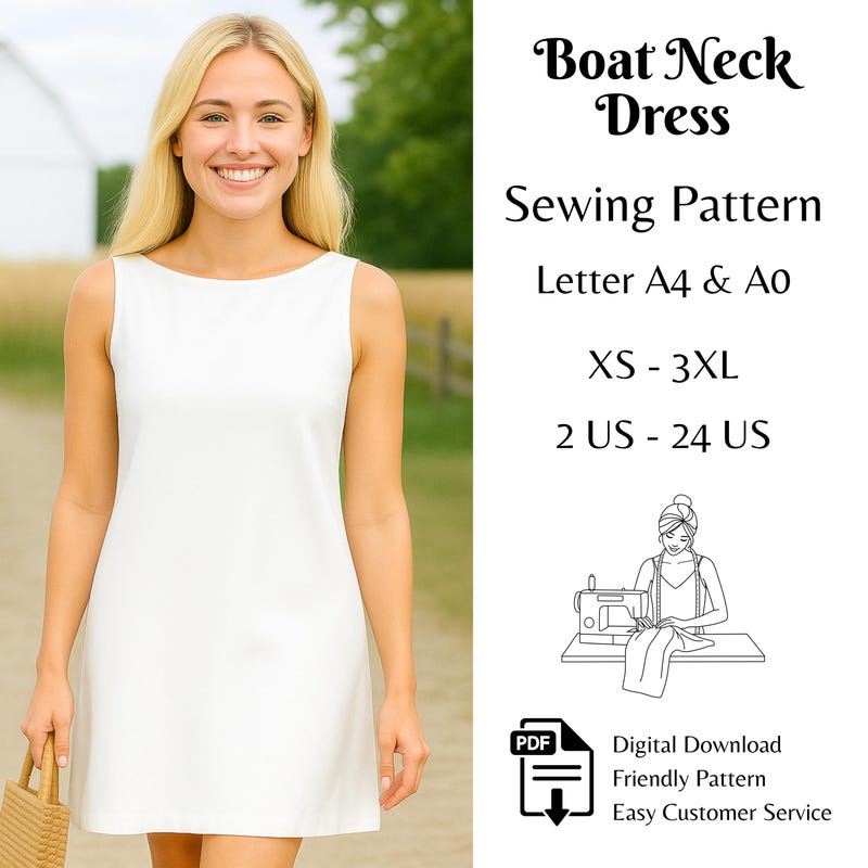 Mini Boatneck Dress - Etsy UK