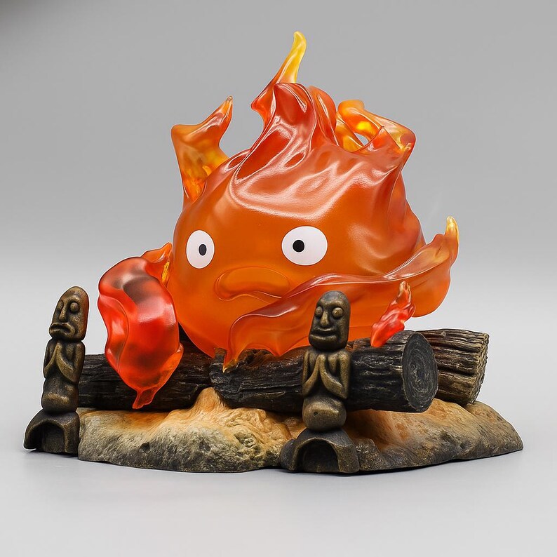 Handmade Calcifer Fire Spirit Figurine | Studio Inspired Flame ...