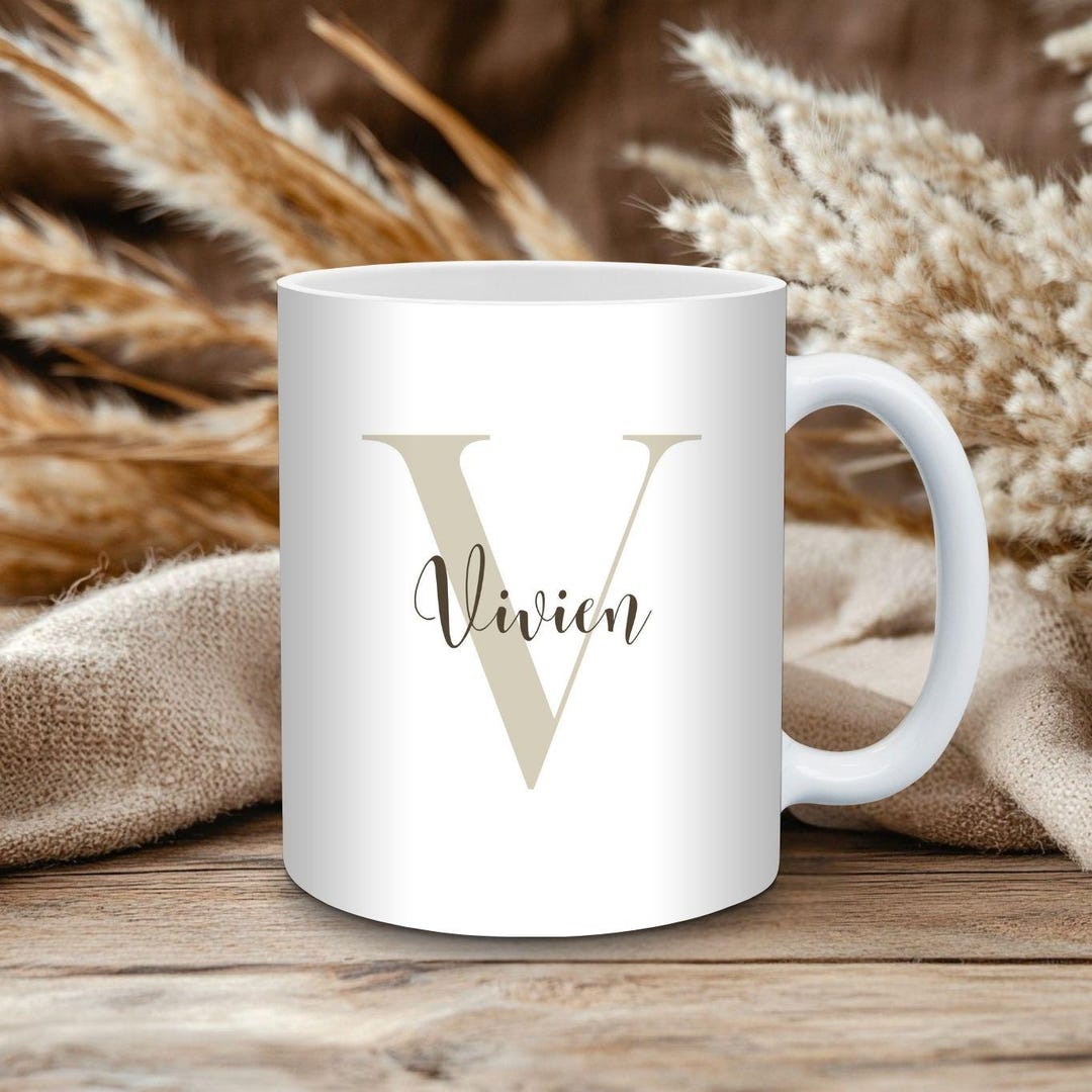 Personalized Monogram Initial Name Mug, Customized Name Mug, Custom ...