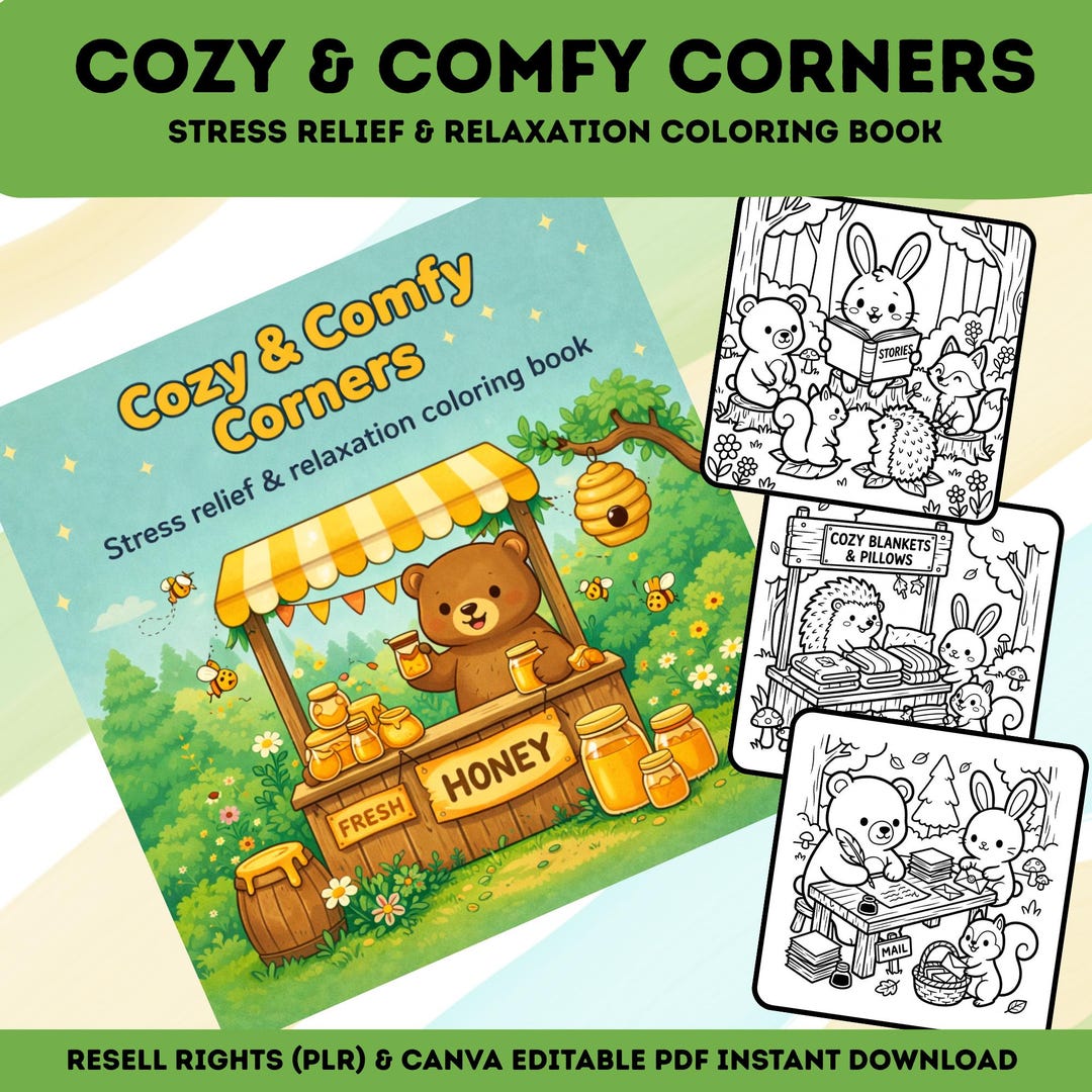 Little Corner Coloring Book PDF – 25 Printable Pages for Kids & Adults ...