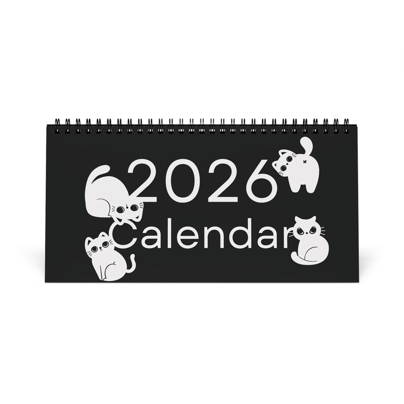 Cute Cat Desk Calendar for 2026, Minimalist Child-friendly Decor, Cat ...