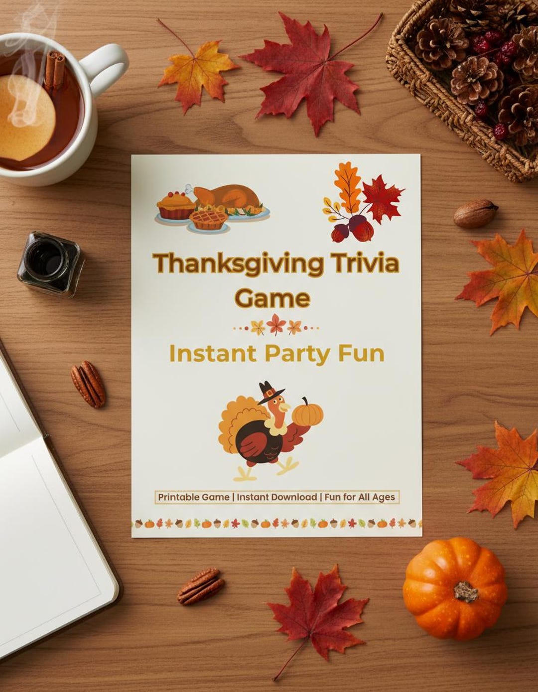 Thanksgiving Trivia Game Printable: Fun Family Holiday Activity (PDF ...