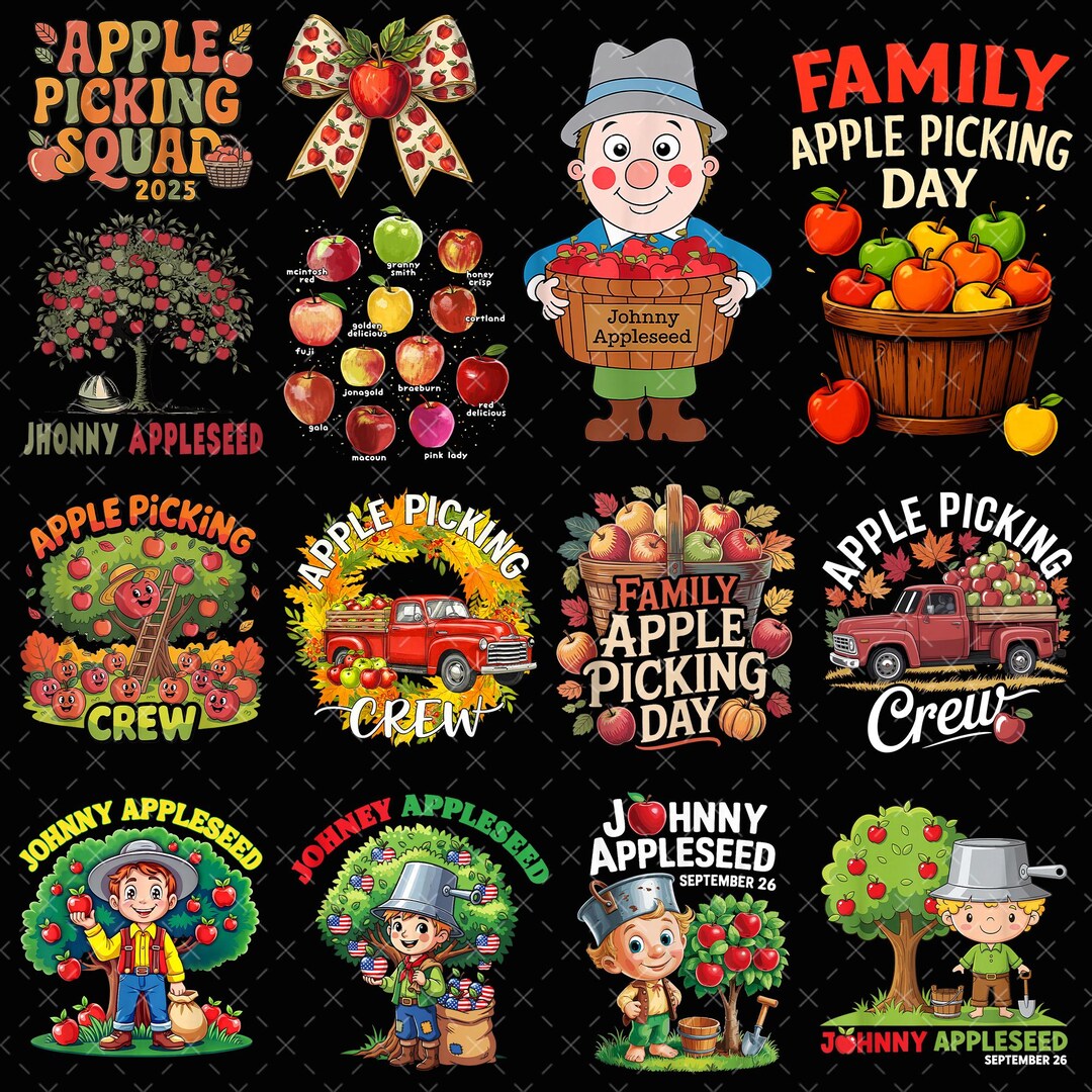 40+ Johnny Appleseed Day PNG Bundle, September 26 PNG, Apple Tree Png ...