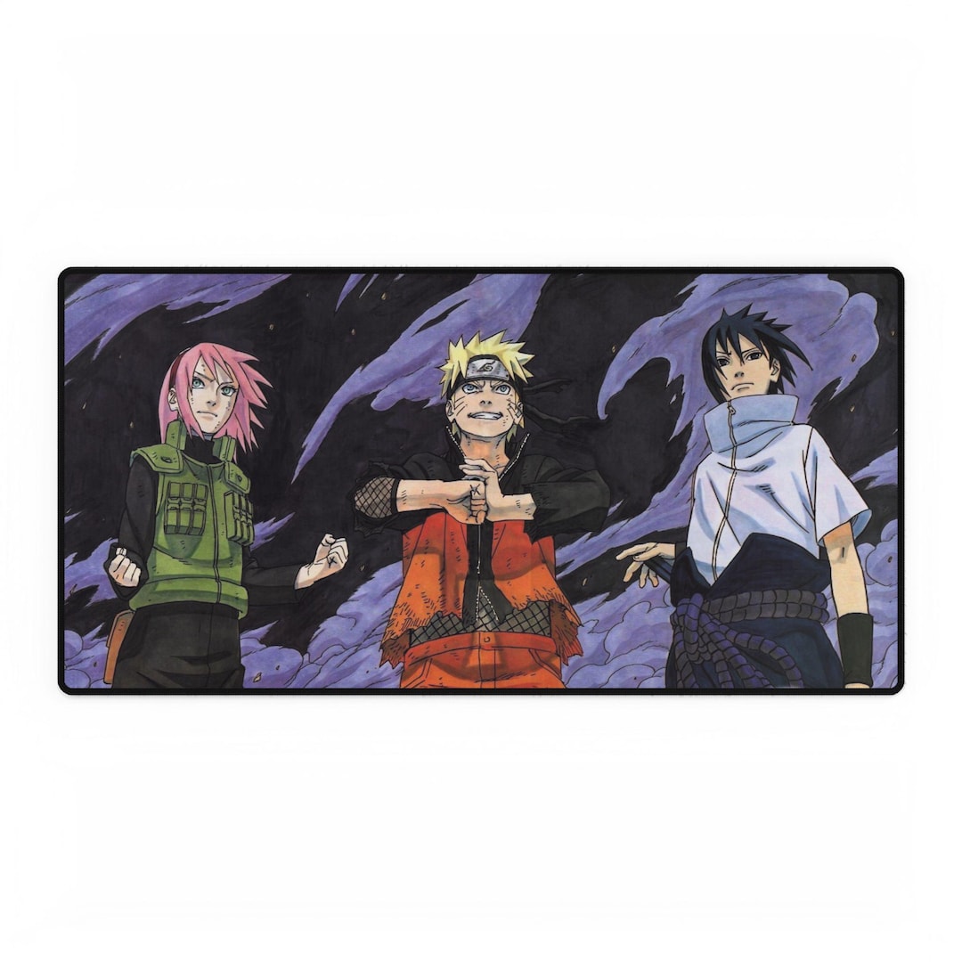 Naruto Sasuke Sakura Trio Desk Mat | Anime Gaming Mouse Pad - Etsy