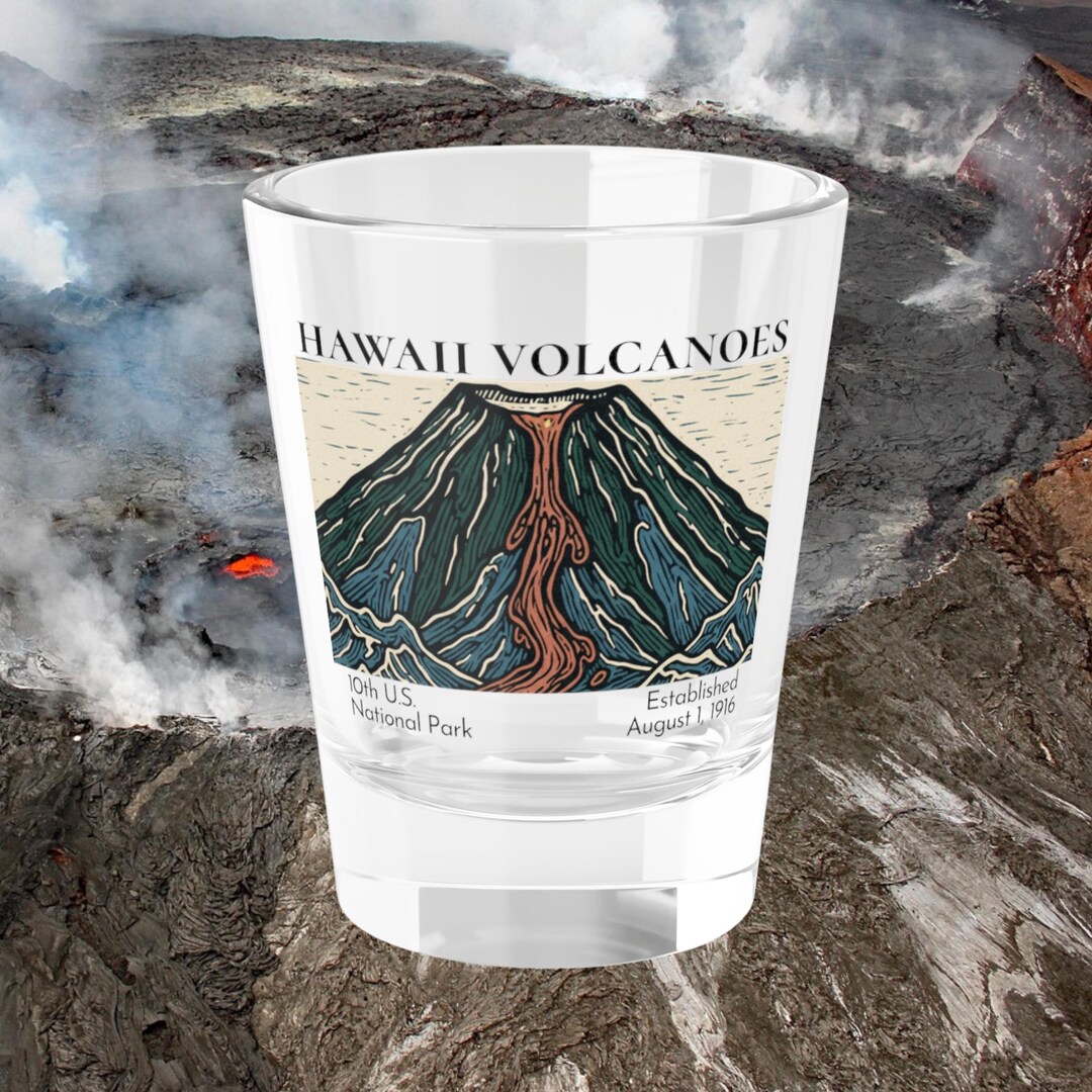Hawaii Volcanoes Shot Glass National Park Souvenir Collectible Active ...
