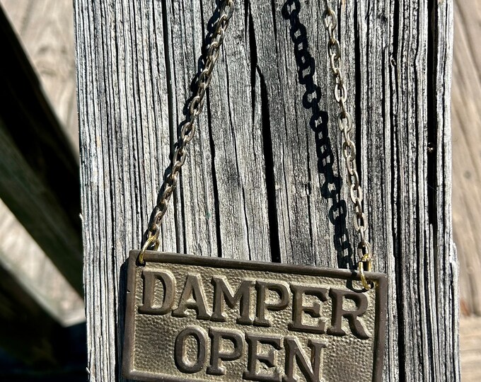 Brass Damper Open Damper Close Hanging Sign Fireplace Hearth Farmhouse ...