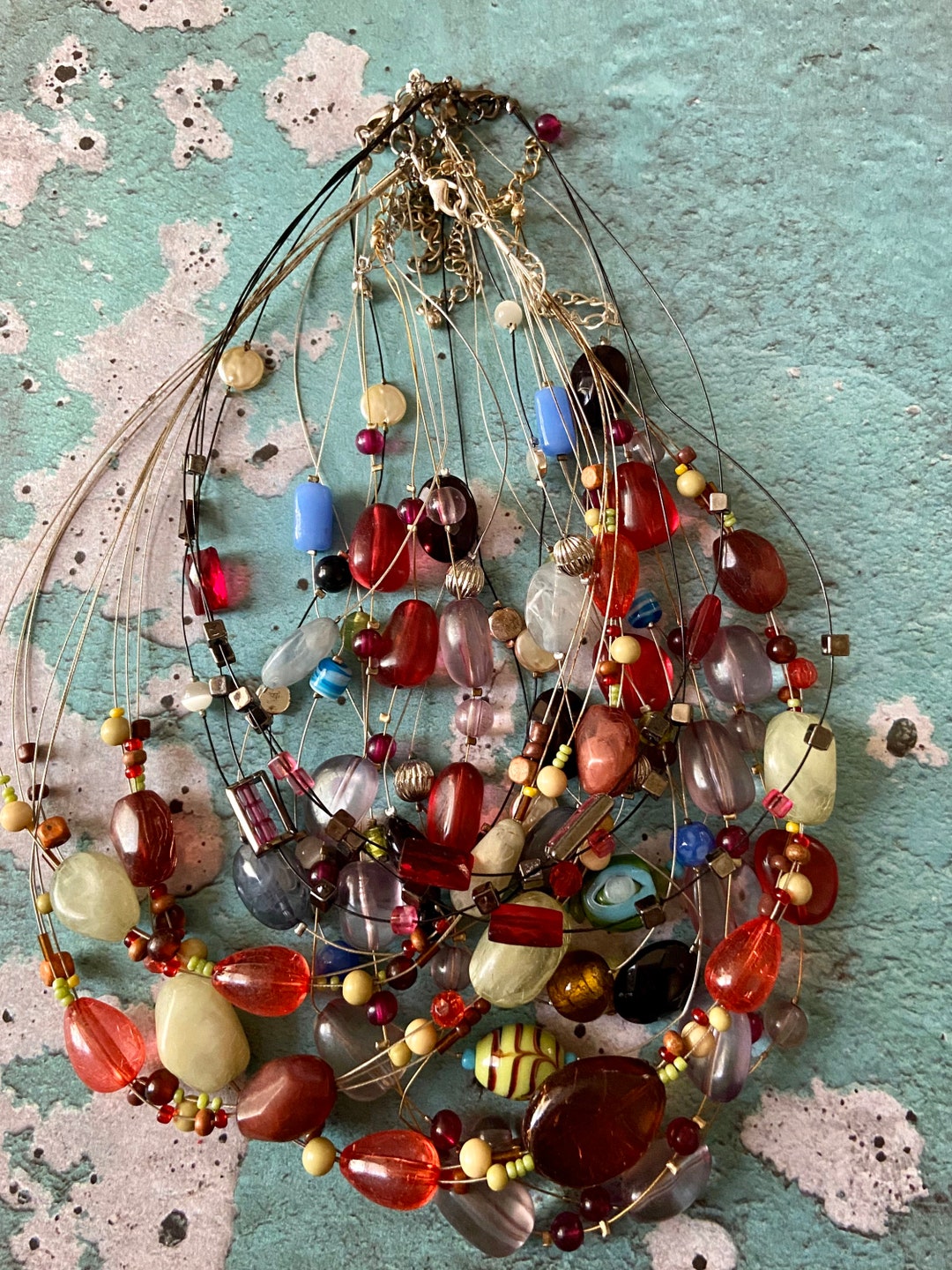 Scatter Bead Necklaces Set of 6 Multi Colored Costume Jewelry - Etsy